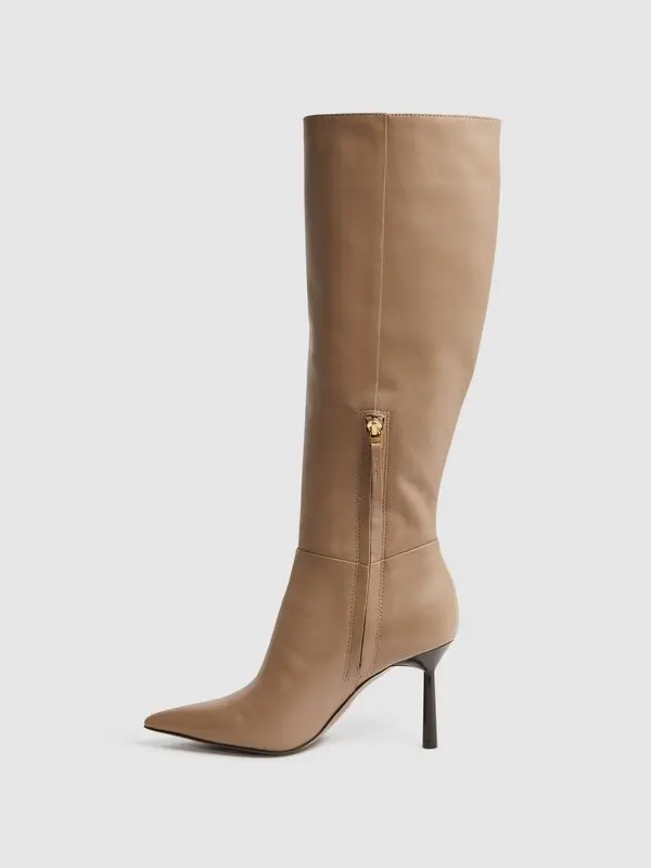 REISS Gracyn Leather Knee High Boots