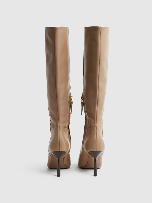 REISS Gracyn Leather Knee High Boots