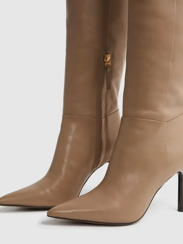 REISS Gracyn Leather Knee High Boots