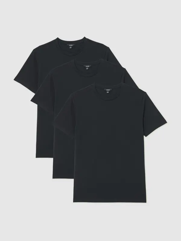 REISS 3 Bless 3 Pack Cotton Crew-neck T-shirts 3 Pack - Black