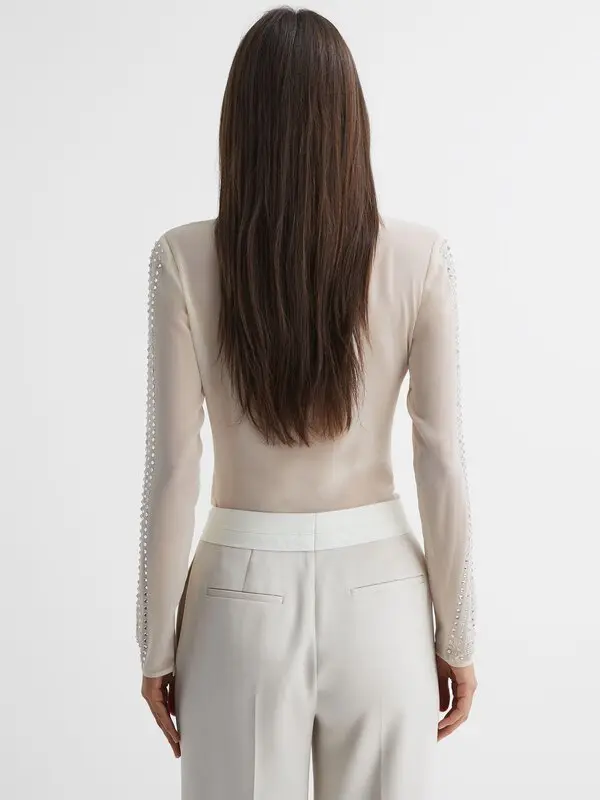 REISS Robyn Embellished Fitted Shirt