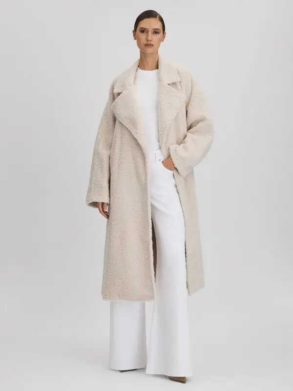 Good American Oversized Sherpa Trench Coat