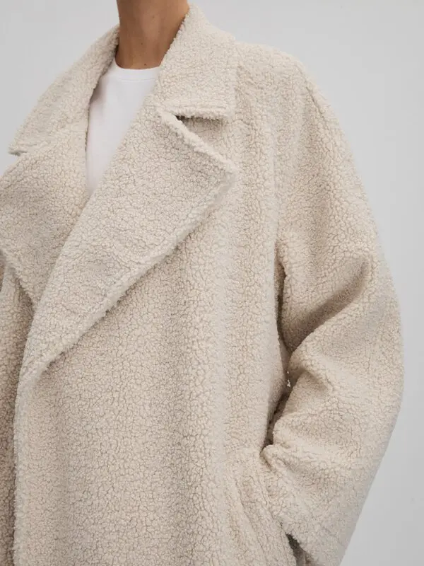 Good American Oversized Sherpa Trench Coat