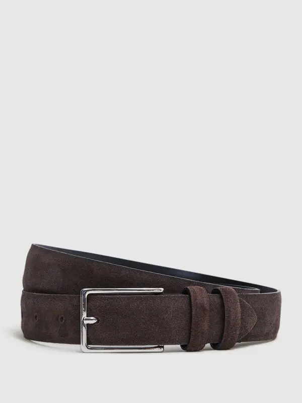 REISS Dante Suede Belt - Brown