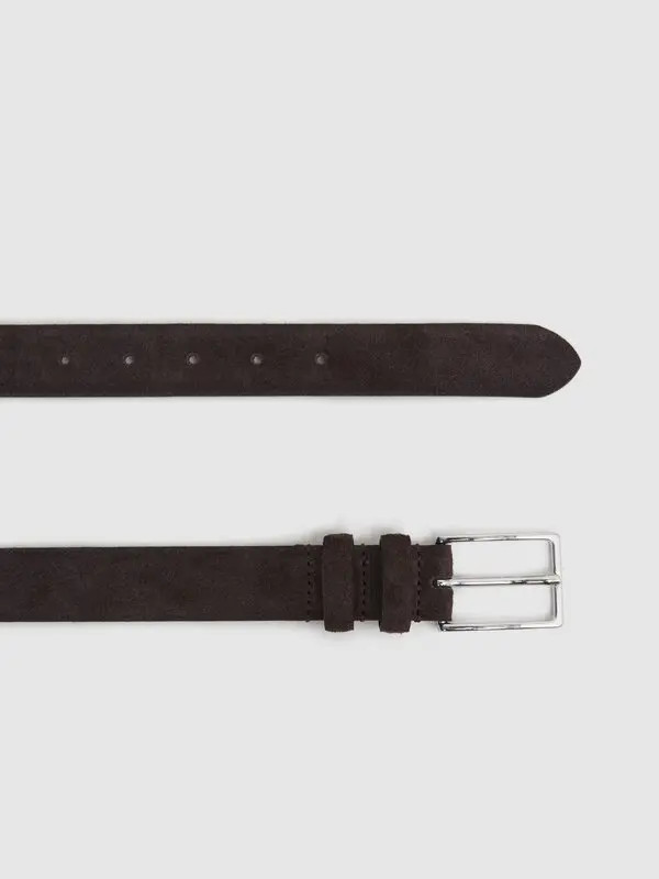 REISS Dante Suede Belt - Brown