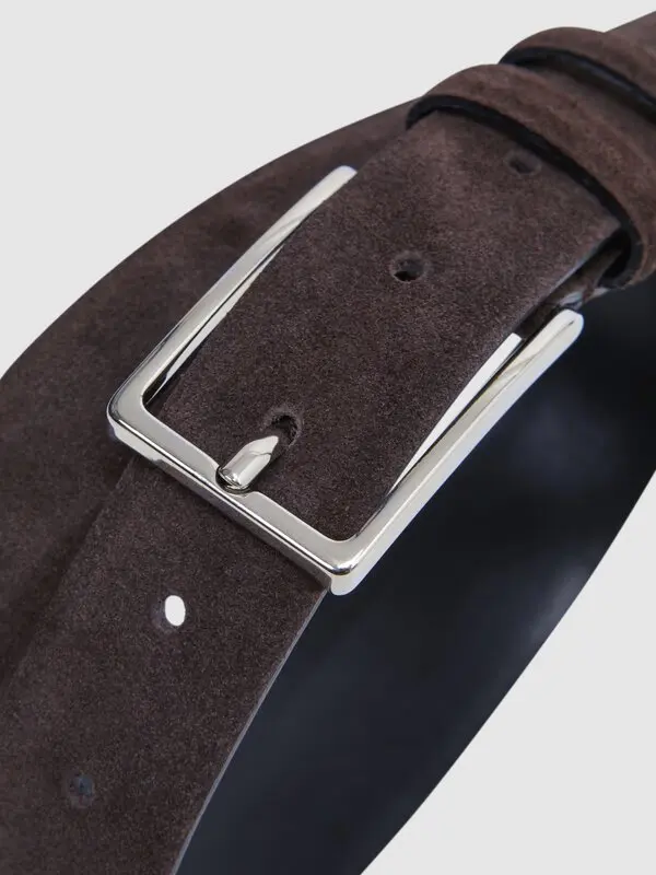 REISS Dante Suede Belt - Brown