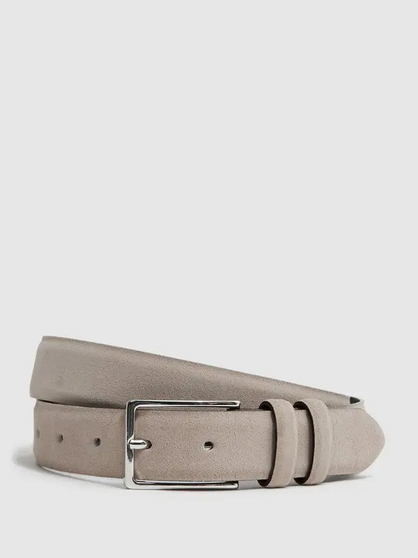 REISS Dante Suede Belt - Cream
