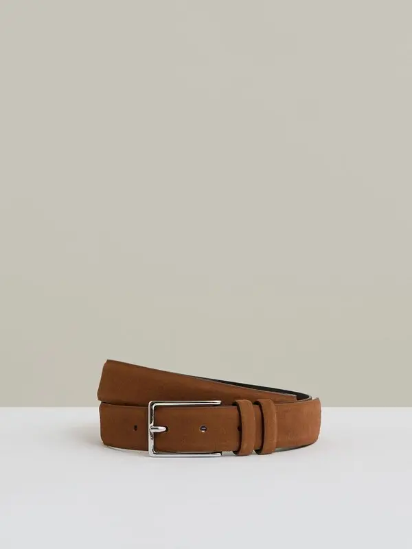 REISS Dante Suede Belt - Light Tan