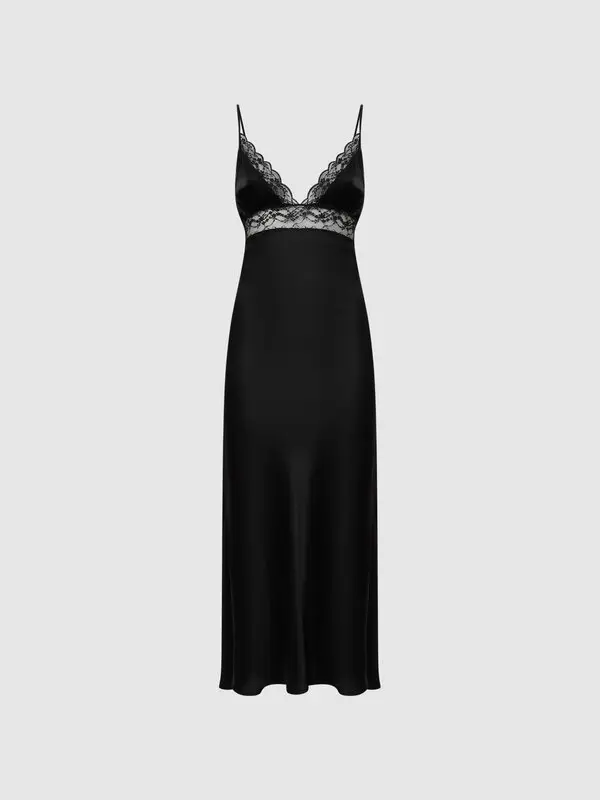 MAISON ESSENTIELE Silk Lace Midi Dress