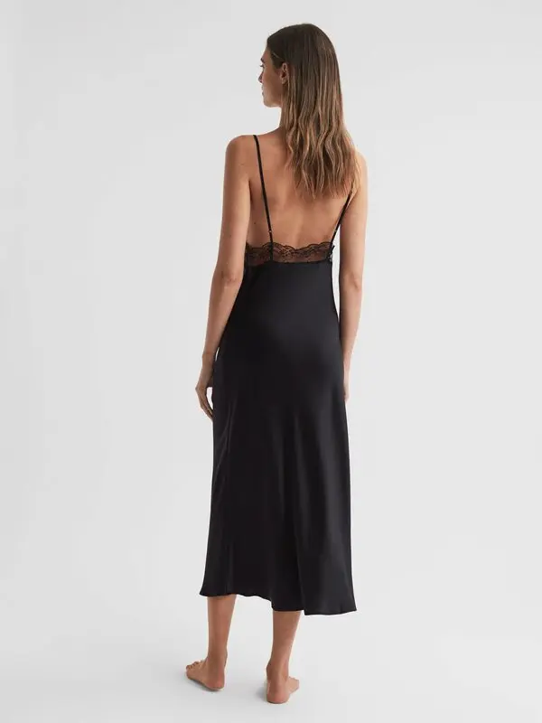 MAISON ESSENTIELE Silk Lace Midi Dress
