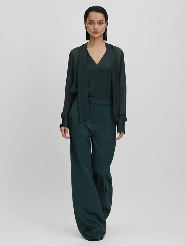 REISS Lula Tie Neck Blouse