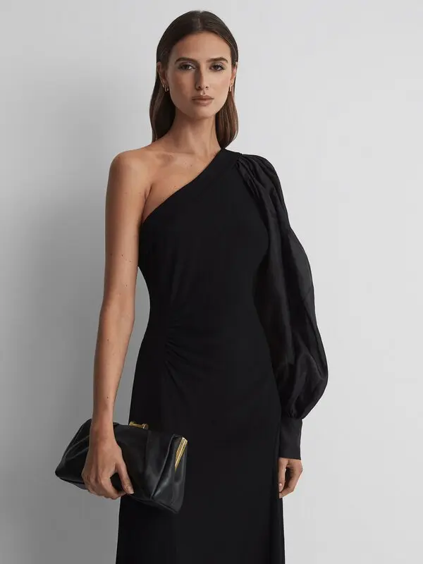REISS Maeve One-shoulder Midi Dress