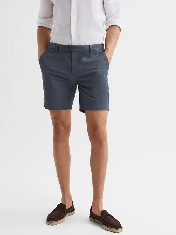 REISS Wicket Casual Chino Shorts - Airforce Blue