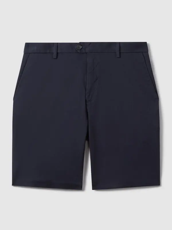 REISS Wicketairforce Short Length Casual Chino Shorts - Navy