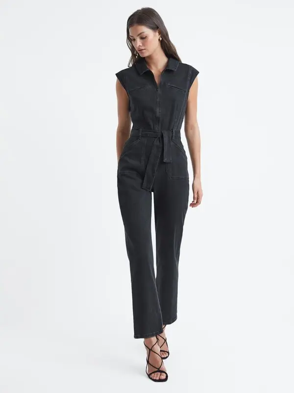 Paige Jett Belted Jumpsuit - Black Dove