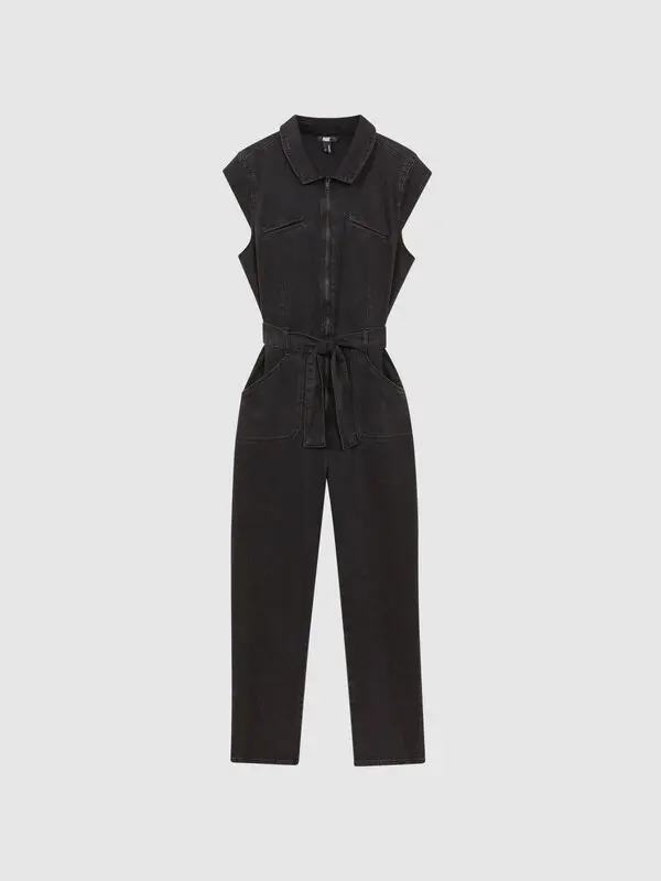 Paige Jett Belted Jumpsuit