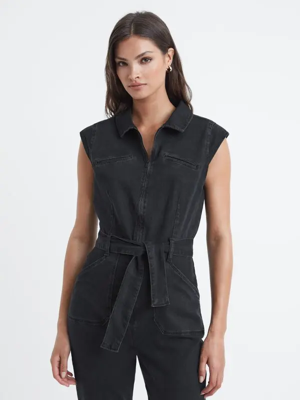 Paige Jett Belted Jumpsuit