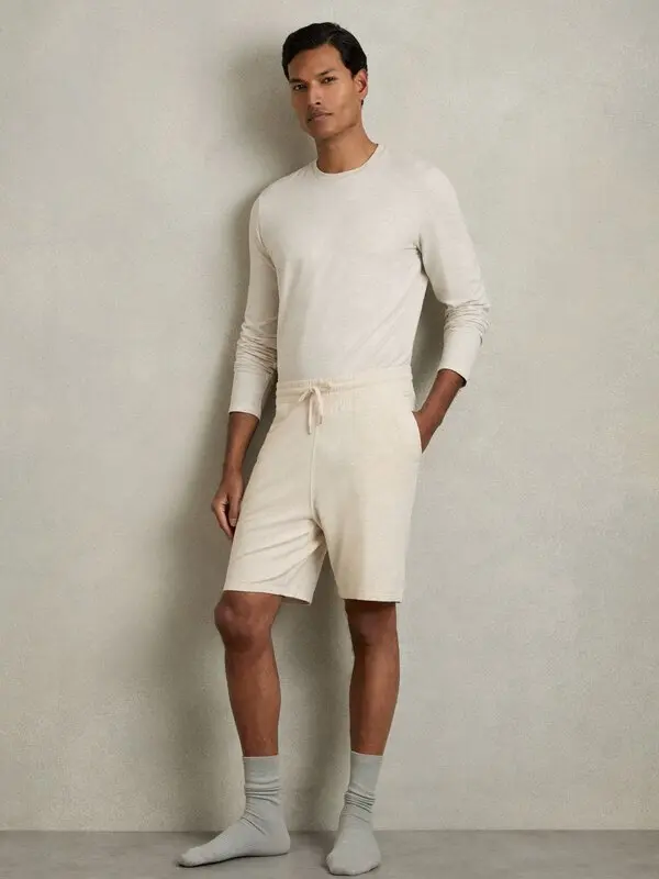 REISS Tyne Fleece-lined Shorts - Oatmeal Melange