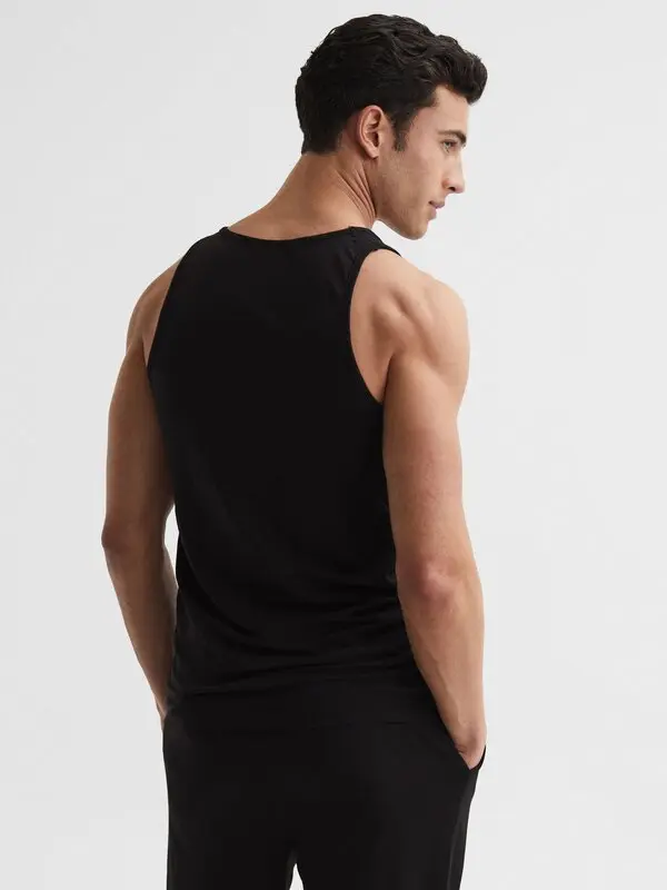 REISS Vinnie Cotton-stretch Vest - Black