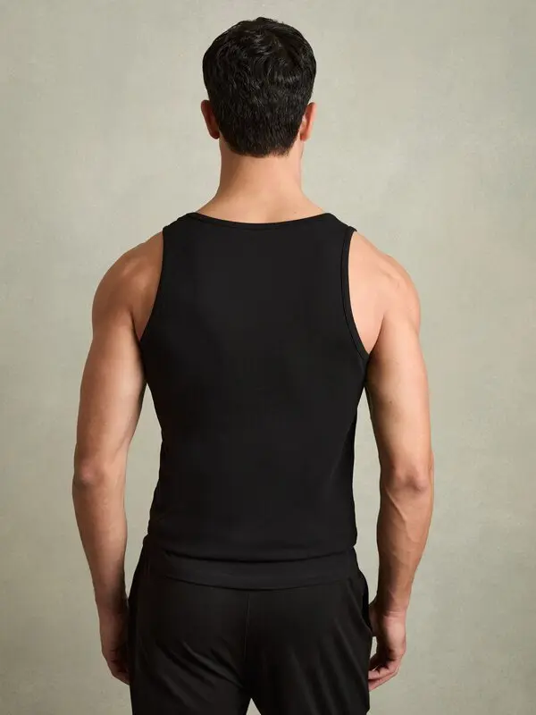 REISS Vinnie Cotton-stretch Vest - Black