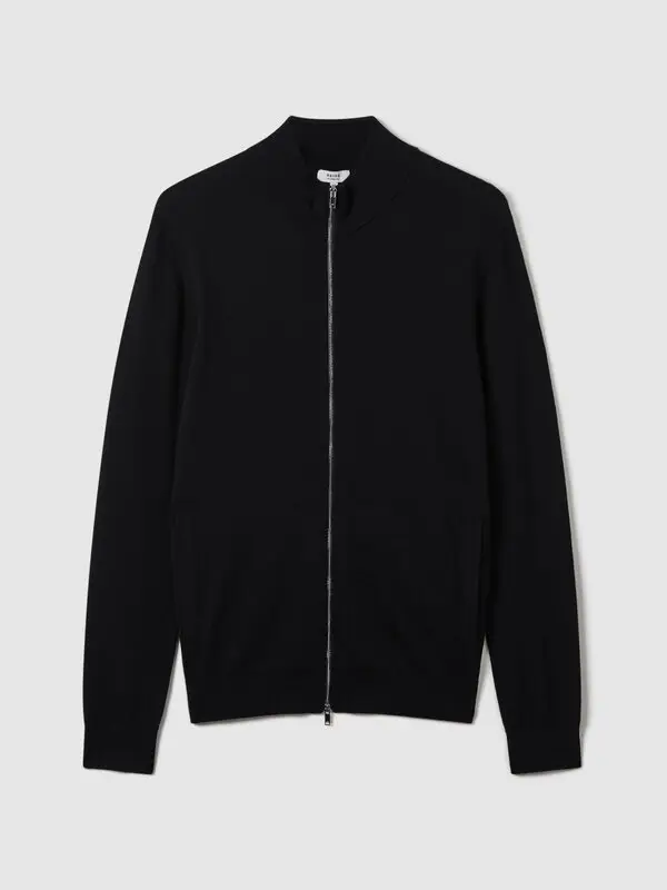REISS Hampshire Wool Funnel-neck Cardigan