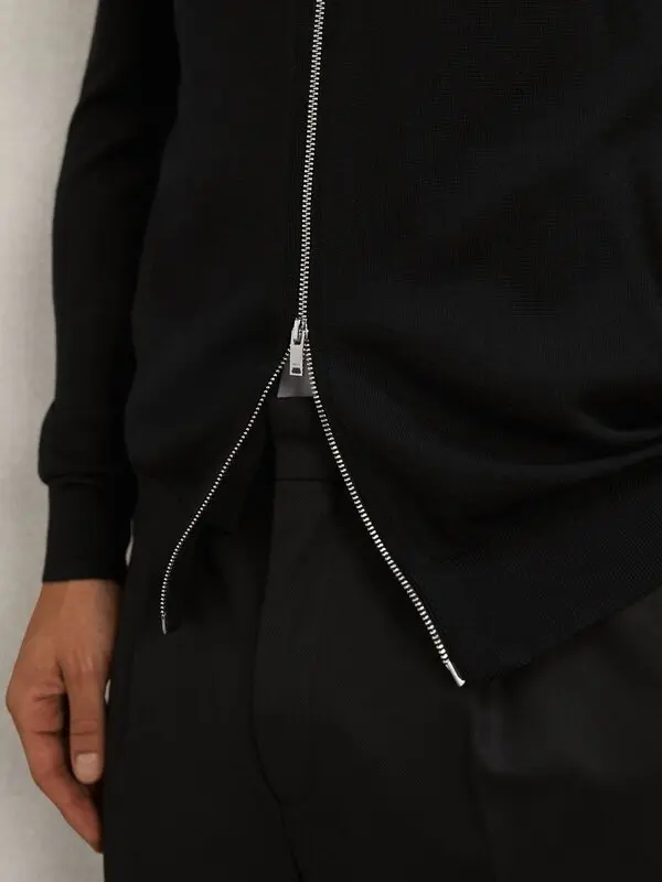 REISS Hampshire Wool Funnel-neck Cardigan