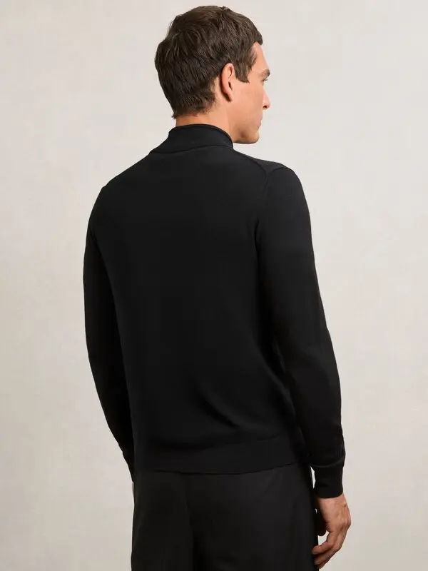 REISS Hampshire Wool Funnel-neck Cardigan