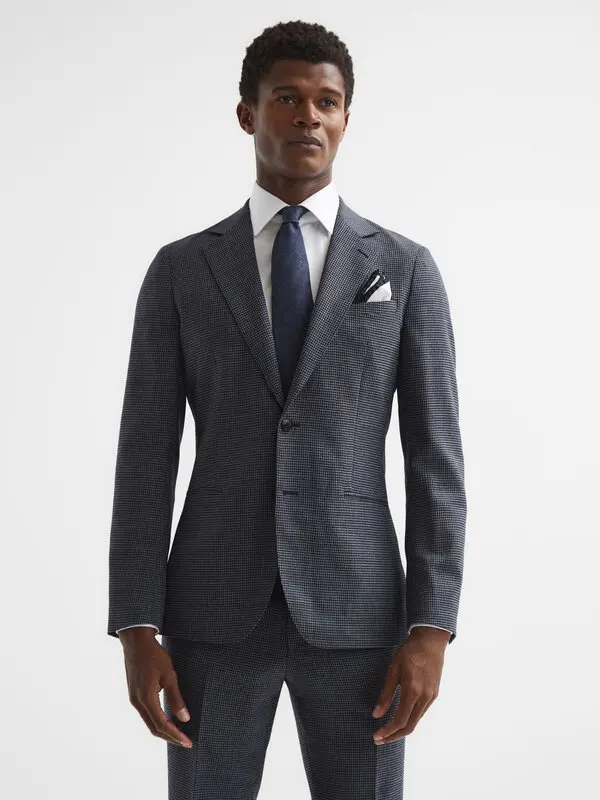 REISS Leadenhall Single Breasted Dogtooth Slim Fit Blazer