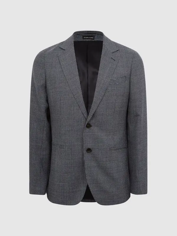 REISS Leadenhall Single Breasted Dogtooth Slim Fit Blazer