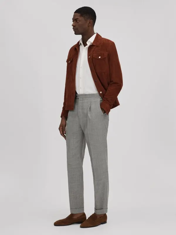 REISS Valentine Slim Fit Wool Blend Trousers
