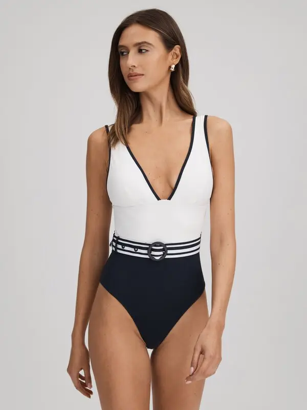 REISS Willow Color Block Swimsuit
