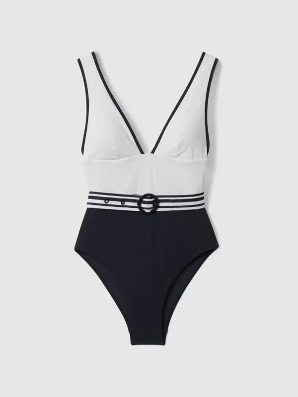 REISS Willow Color Block Swimsuit