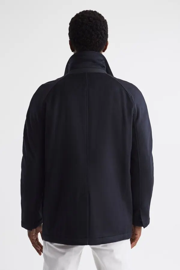 REISS Mandarin Zip Through Cashmere Coat