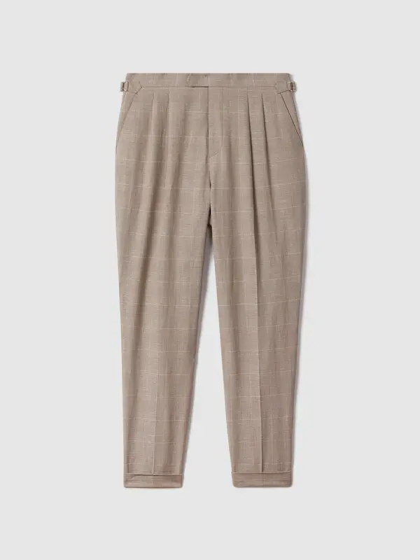 REISS Collect Slim Fit Checked Trousers