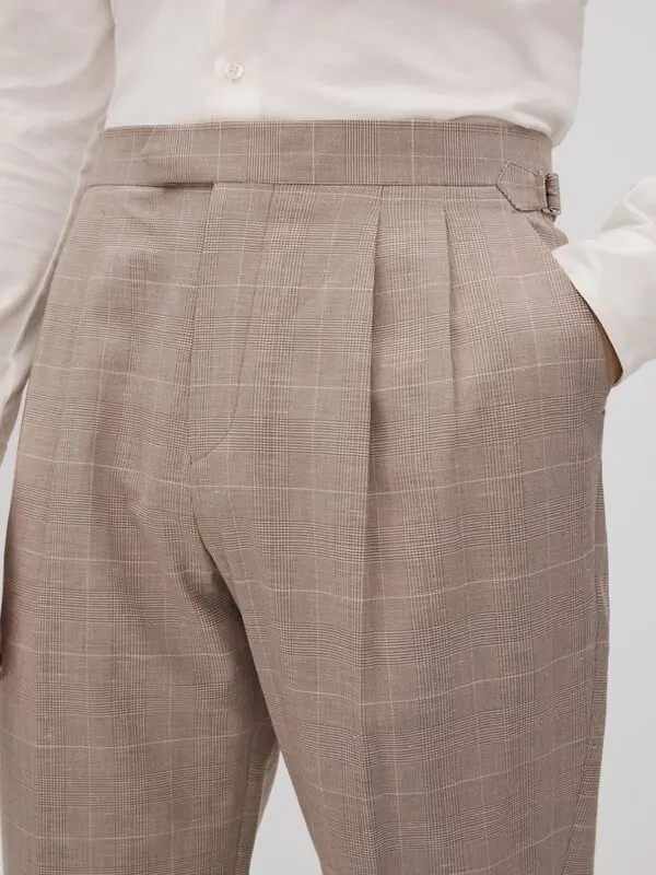 REISS Collect Slim Fit Checked Trousers