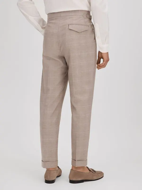 REISS Collect Slim Fit Checked Trousers