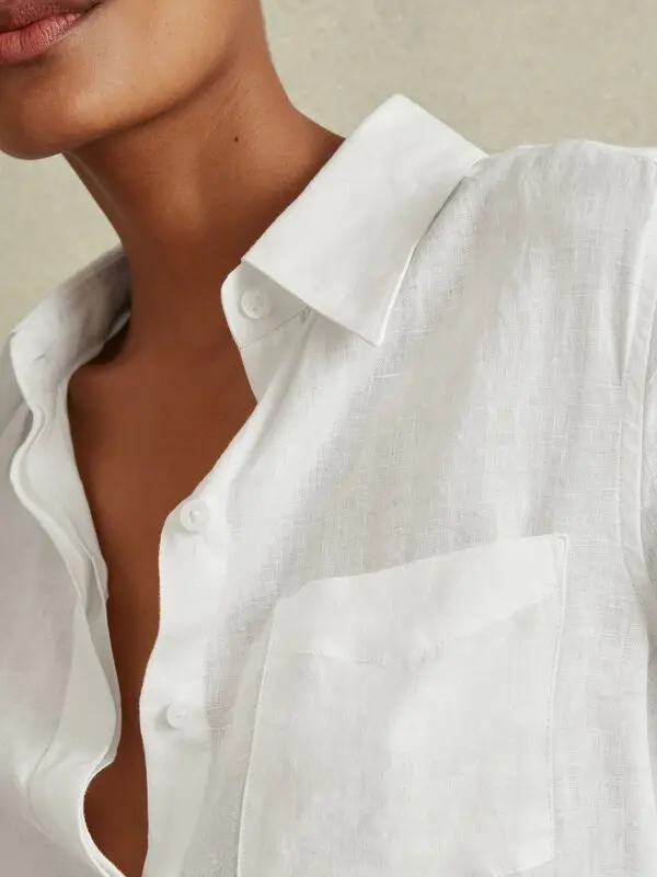 REISS Campbell Linen Shirt - White