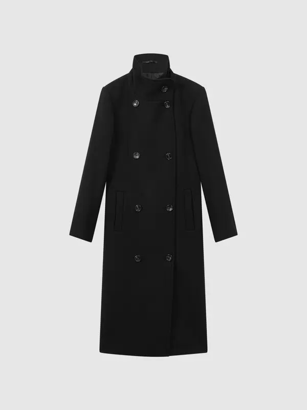 REISS Blair Wool Blend Double-breasted Long Coat