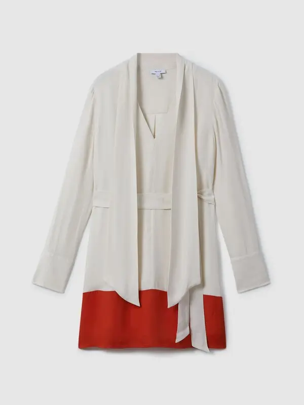 REISS Marta Tie Neck Shift Dress