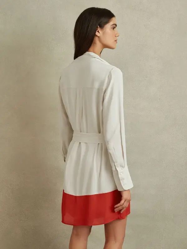 REISS Marta Tie Neck Shift Dress