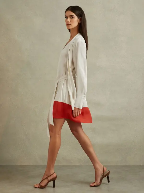 REISS Marta Tie Neck Shift Dress