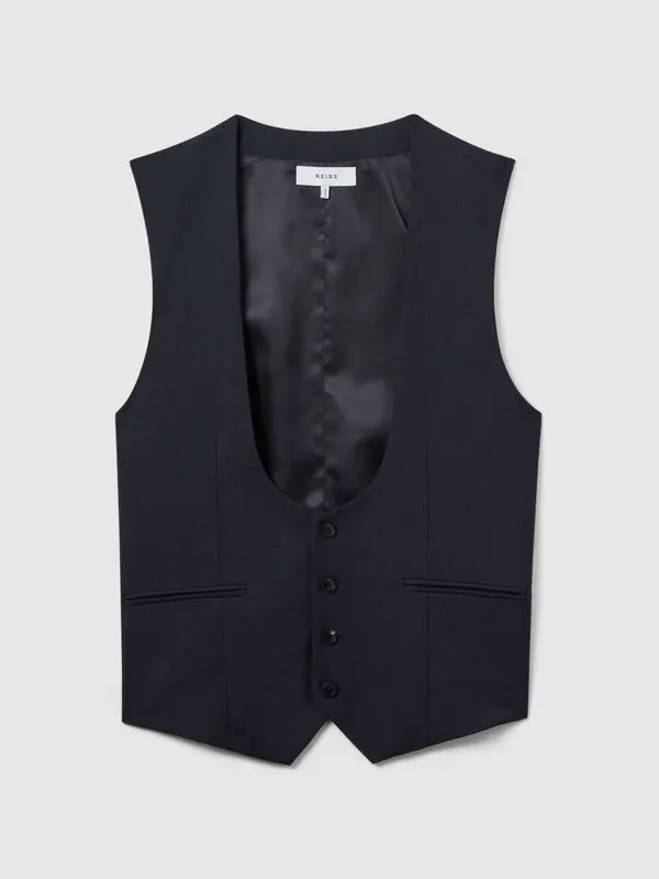 REISS Horseshoe Slim Fit Wool Waistcoat