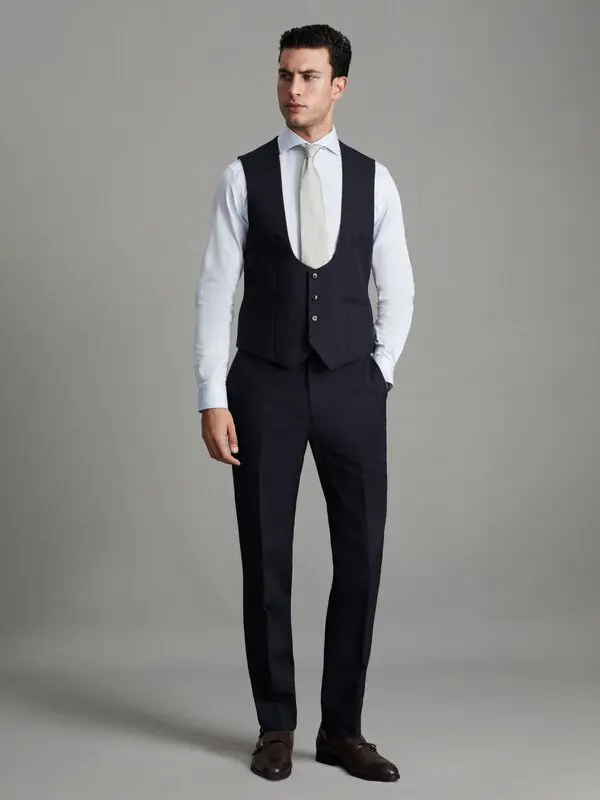 REISS Horseshoe Slim Fit Wool Waistcoat