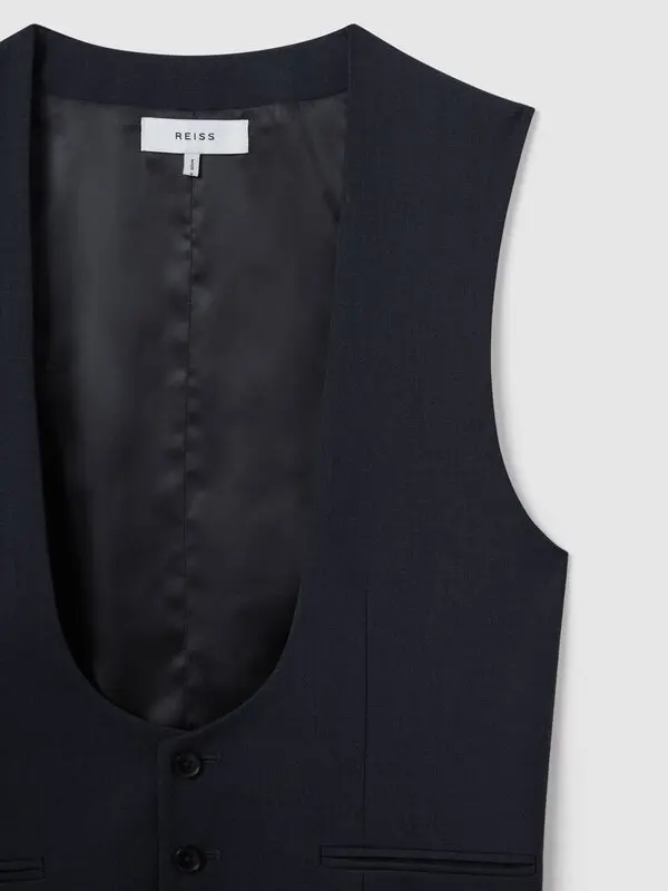 REISS Horseshoe Slim Fit Wool Waistcoat