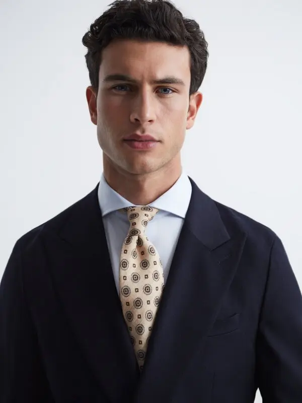 REISS Printed Standard Neck Tie
