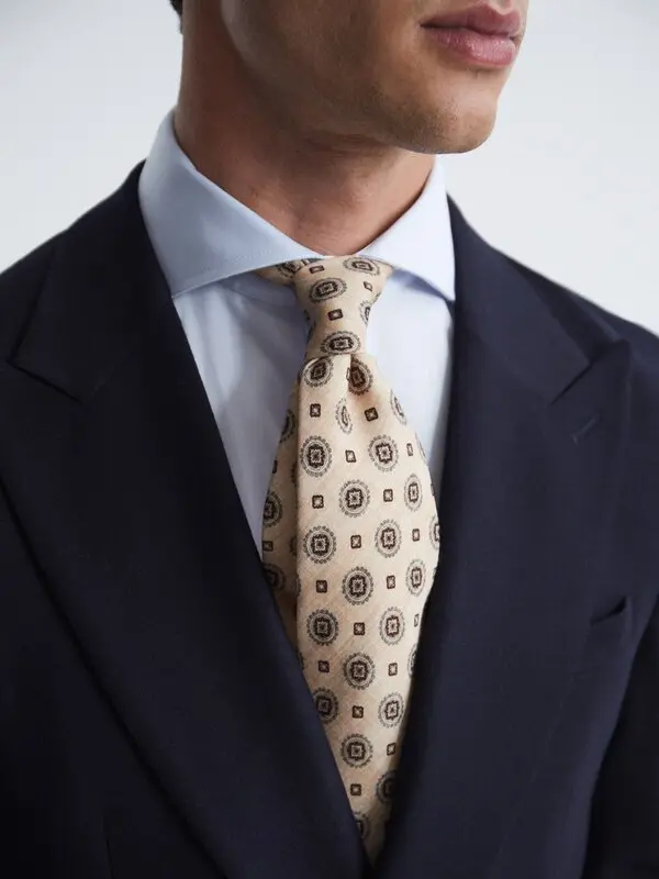 REISS Printed Standard Neck Tie