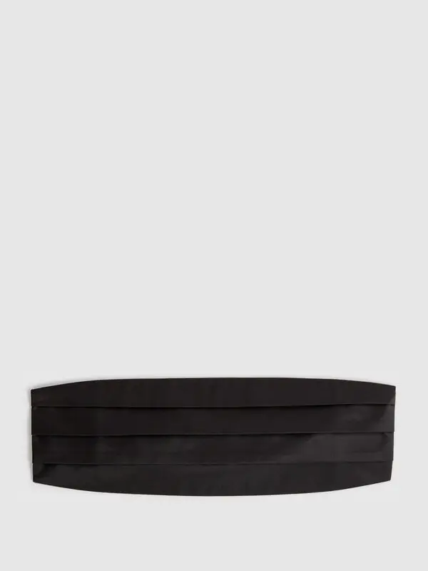 REISS Silk Grosgrain Cummerbund - Black