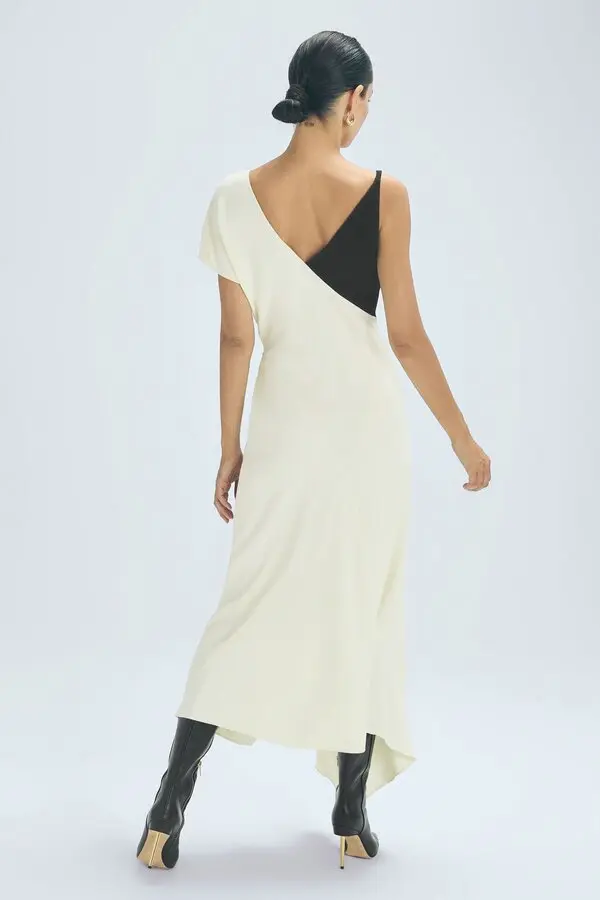 nikola colorblock ribbed midi-dress by reiss REISS Nikola Regular Knitted Bodycon Midi Dress