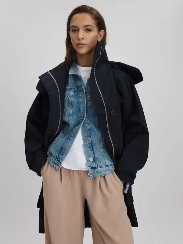 REISS Peyton Cotton Parka Coat