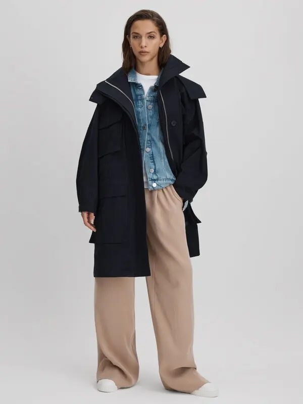 REISS Peyton Cotton Parka Coat
